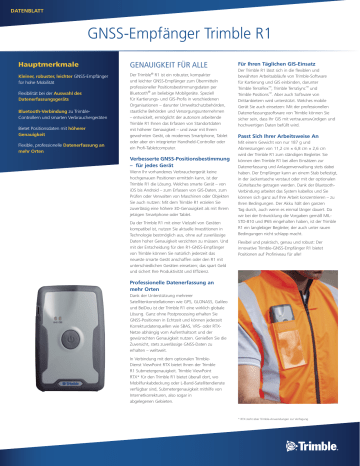 TRIMBLE R1 GNSS Receiver Datenblatt | Manualzz