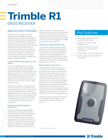 Trimble R1 GNSS Receiver Datasheet | Manualzz