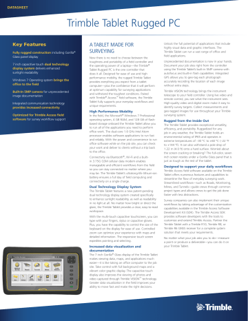 Trimble Tablet Datasheet | Manualzz