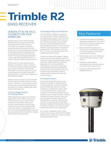Trimble R2 GNSS Receiver Datasheet | Manualzz