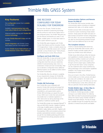 Trimble R8s GNSS Receiver Datasheet | Manualzz