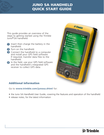 Trimble Juno Series User Guide | Manualzz