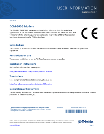 Trimble DCM-300 Modem User Guide | Manualzz