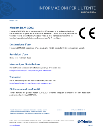 TRIMBLE DCM-300 Modem Guida utente | Manualzz