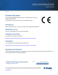 TRIMBLE EZ-Guide 250 System - User manual, User Guide, Owner's manual