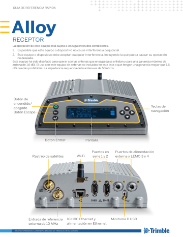 TRIMBLE Alloy GNSS Receiver Guía del usuario | Manualzz