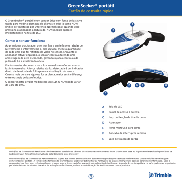TRIMBLE GreenSeeker Handheld Crop Sensor Guia de usuario | Manualzz