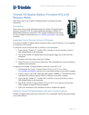 Trimble VX User Guide | Manualzz