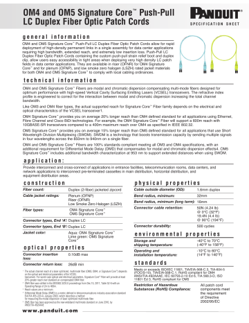 Panduit FS2ERQ1Q1NNM001 Specification Sheets | Manualzz