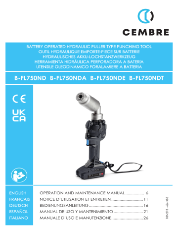 Cembre B-FL750NDE 18.0 V Cordless hydraulic Puller-Type hole punching ...
