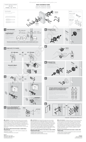 Kwikset 992 Double Cylinder Deadbolt Guide d'installation | Manualzz
