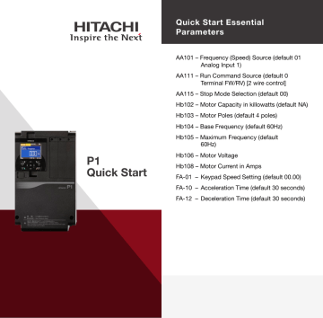Hitachi P1 Variable Frequency Drive User Guide | Manualzz