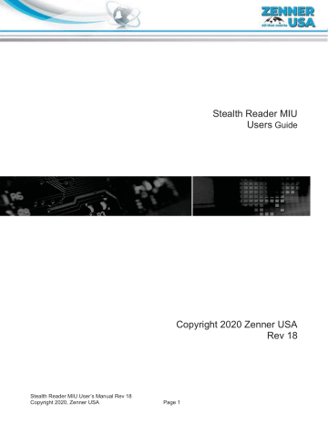 ZENNER WM3 Stealth Reader MIU User Guide | Manualzz
