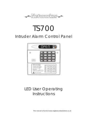 Networker TS700 Intruder Alarm Control Panel Instructions | Manualzz