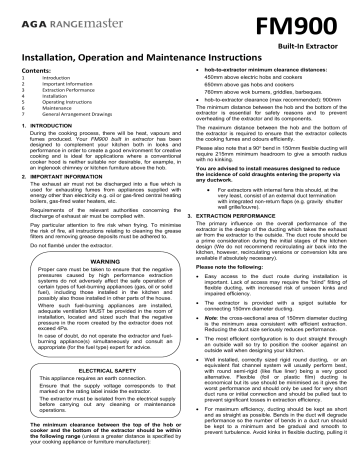 RANGEmaster FM900 Built-In Extractor Instruction manual | Manualzz