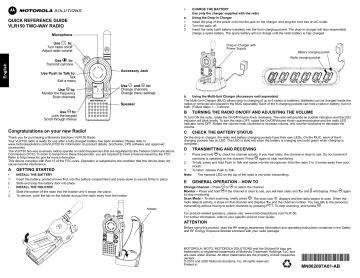 Motorola TWO-WAY RADIO VLR150 User Guide | Manualzz