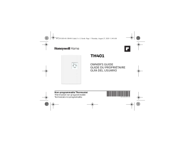 Honeywell Home TH401 Non-programmable Thermostat Owner’s Manual | Manualzz