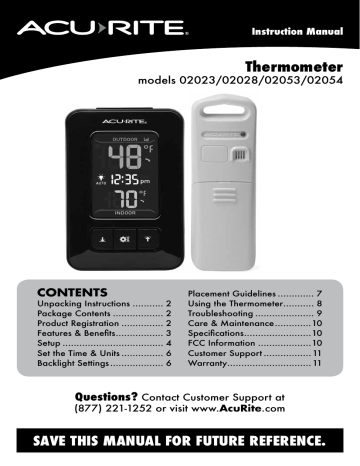 Acurite 02023 Thermometer Instruction manual | Manualzz