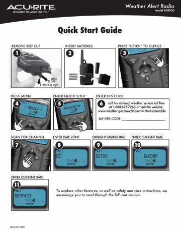 Acurite 08550 Portable Weather Alert Radio User Guide | Manualzz
