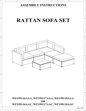 RATTAN SOFA SET Assembly Instructions | Manualzz