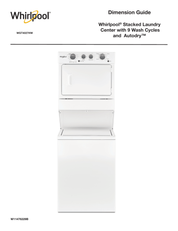 Whirlpool WGT4027HW Stacked Laundry Center User Guide | Manualzz