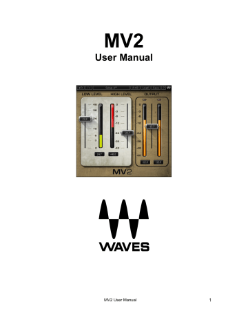 WAVES MV2 Compressor Plugin User Manual | Manualzz