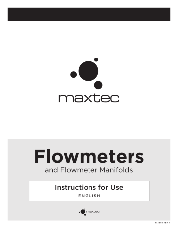 maxtec Flowmeters and Flowmeter Manifolds Instructions | Manualzz