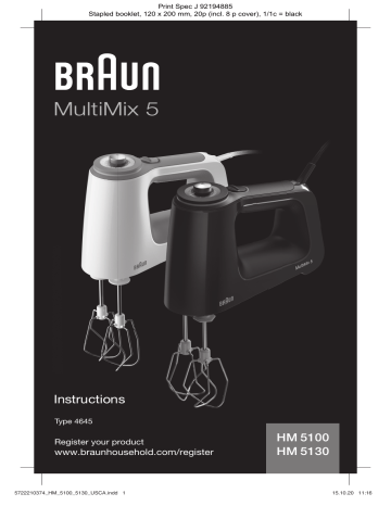 Braun MultiMix 5 Instructions | Manualzz