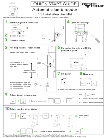 FORSTER TECHNIK TAP5-EZ2-32 Automatic Lamb Feeder System User Guide ...