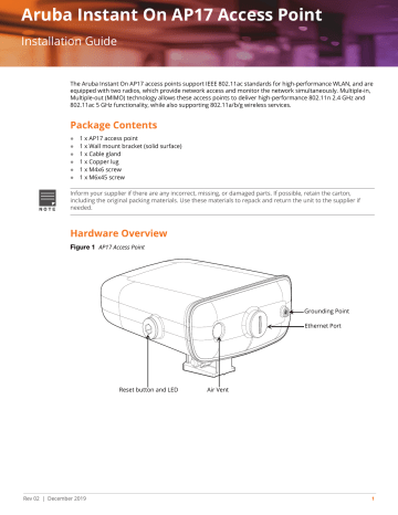 aruba R2X11A Instant On AP17 Access Point Installation Guide | Manualzz