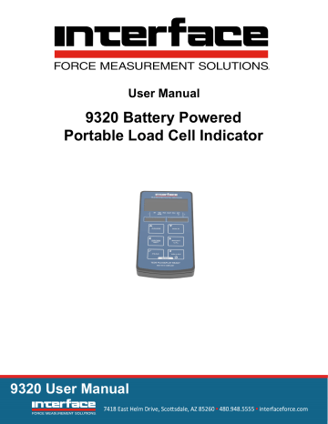 Interface 9320 Battery Powered Portable Load Cell Indicator User Manual ...