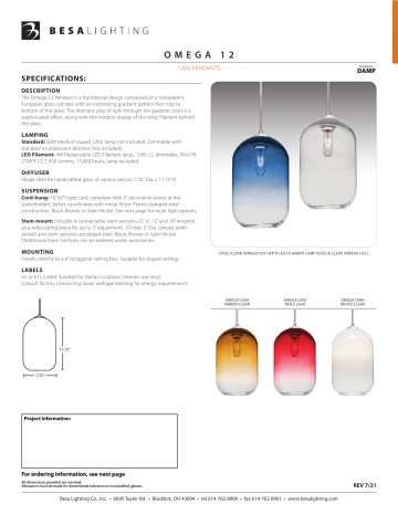 Besa Lighting Omega 12 Specification | Manualzz