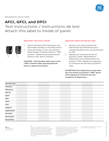 ABB AFCI, GFCI & DFCI Instructions | Manualzz