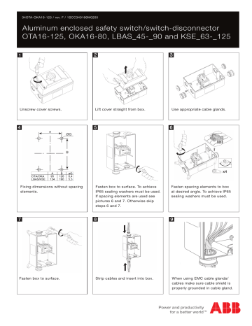 ABB Aluminum enclosed safety switch/switch-disconnector OTA-OKA16-125 ...