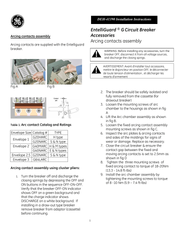 ABB Arcing Contacts Instructions | Manualzz