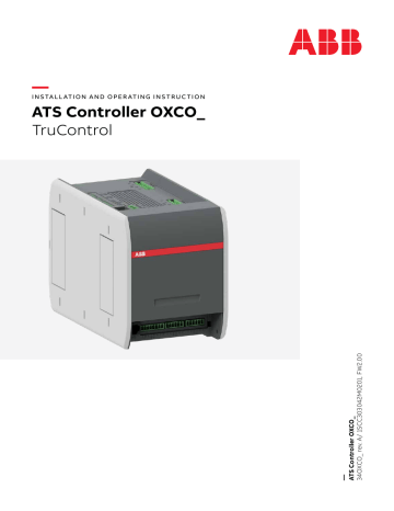 ABB ATS Controller OXCO Instructions | Manualzz