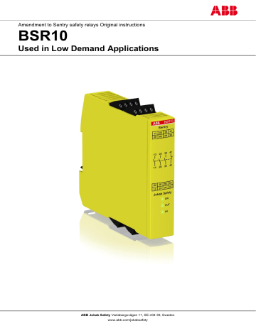 ABB BSR10 low demand Instructions | Manualzz