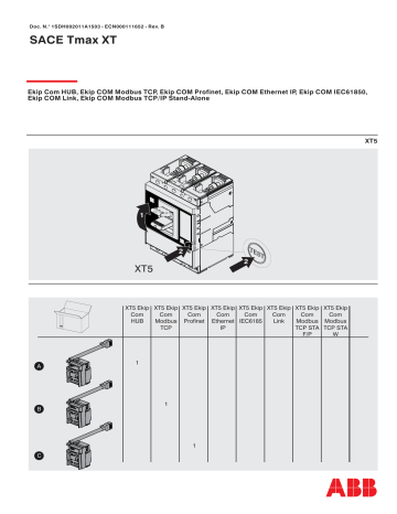 ABB Ekip Com HUB, Ekip COM Modbus TCP, Ekip COM Profinet, Ekip COM Ethernet IP, Ekip COM ...