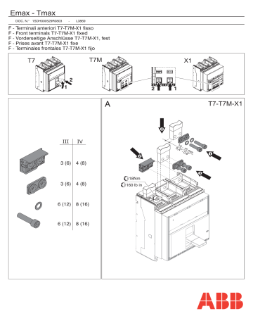 ABB F - Front terminals T7-T7M-X1 fixed Instructions | Manualzz
