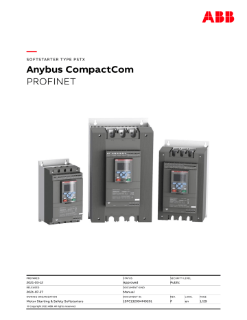 ABB Fieldbus communication, Anybus PROFINET (PSTX) Instructions | Manualzz
