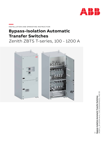 ABB Zenith ZBTS T-series, 100 - 1200 A Product Manual | Manualzz