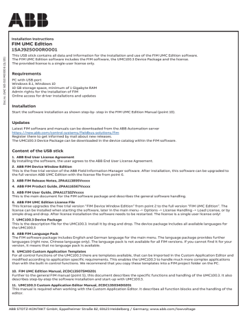 ABB FIM UMC Edition software Installation Instructions | Manualzz