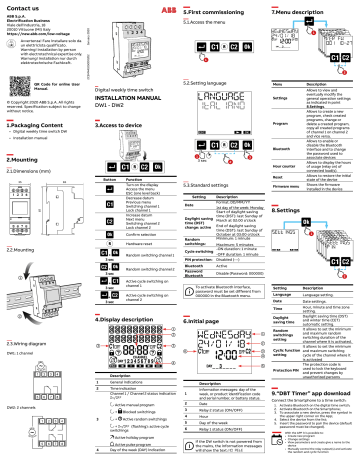 ABB DW1 and DW2 Installation Manual | Manualzz