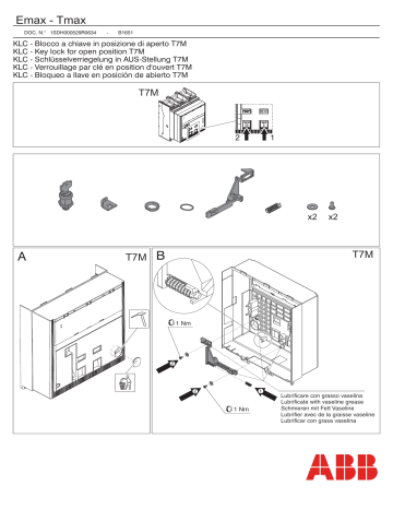 ABB KLC - key lock in open position T7M Instructions | Manualzz