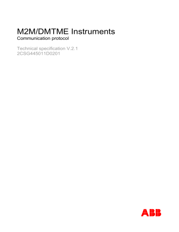 ABB M2M - DMTME Modbus Protocol map v.2.1 Instructions | Manualzz