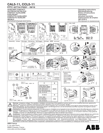 ABB Auxiliary contact block CAL5-11, CCL5-11 Instructions | Manualzz
