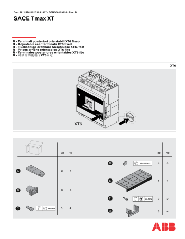 ABB R - Adjustable rear terminals XT6 fixed Instructions | Manualzz