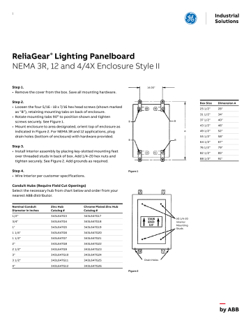 ABB ReliaGear Lighting Panelboard NEMA 3R, 12 and 4/4X Enclosure ...