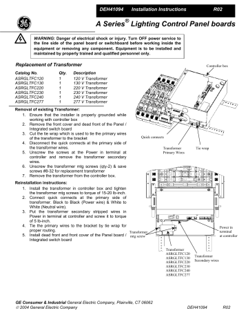 ABB Replacement of Transformer Instructions | Manualzz