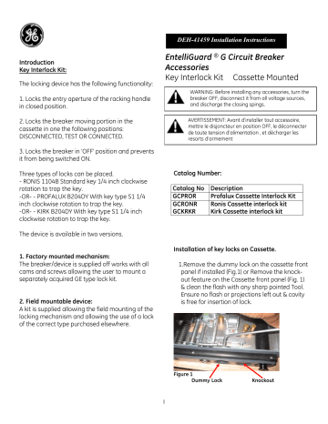 ABB Ronis & Profalux Key Interlock Kit Cassette Mounted Instructions ...